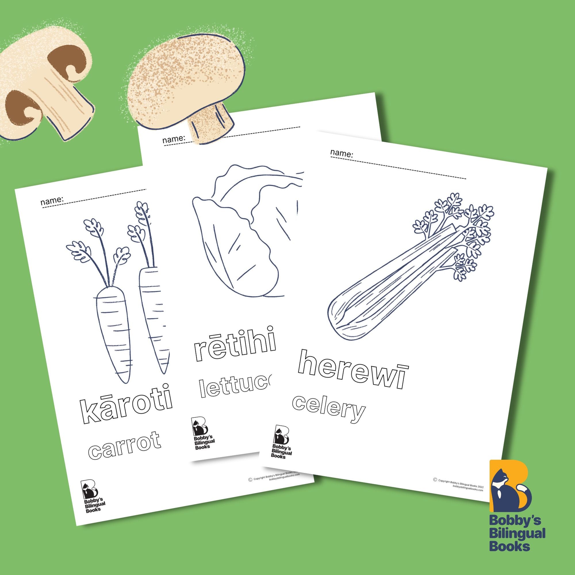 Colouring Sheets - te reo Māori vegetables - 10 pages – bobbys ...